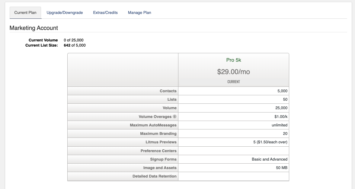 Account Management :: Changing your billing plan